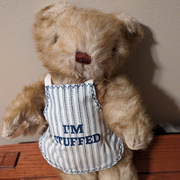 Gorham | Toys | Gorham Vtg 986 Chef Teddy Bear Im Stuffed White Blue Apron Jointed 14 Inches ...